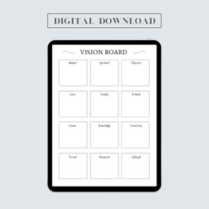 Vision Board Template | Goal Planner, Manifestation, Visualisation ...