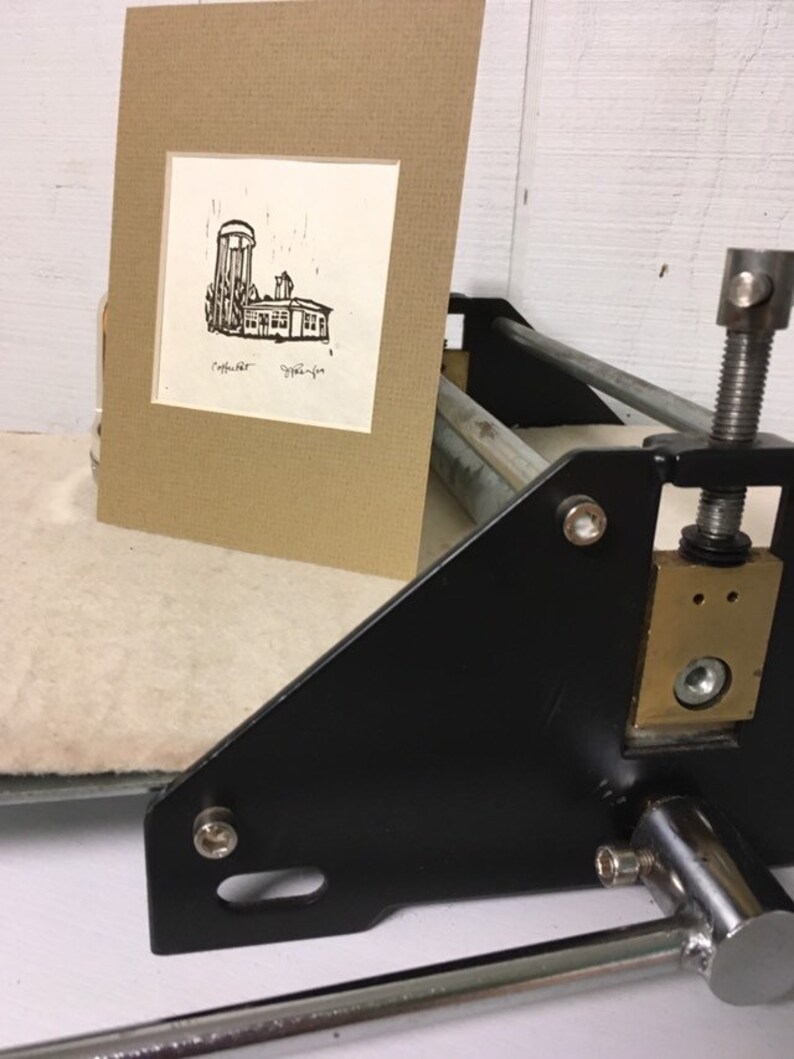 Coffee Pot Historic Building Original Block Print Art Linocut Linoprint ...