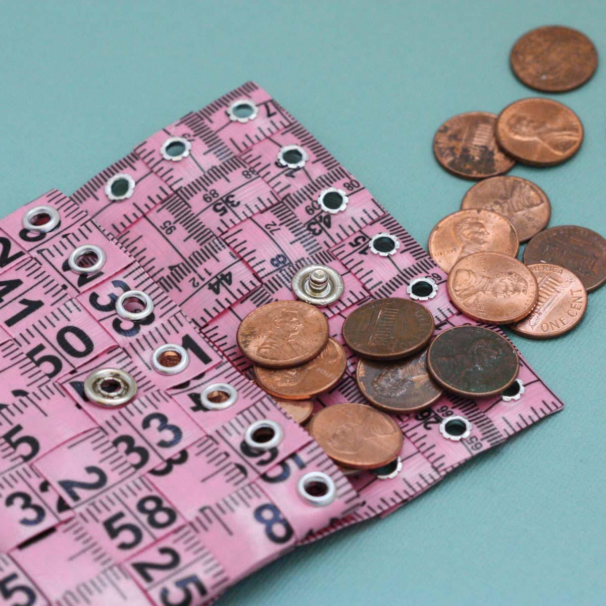 Tape Measure Coin Pouch in Light Pink Coin Purse or Wallet | Etsy