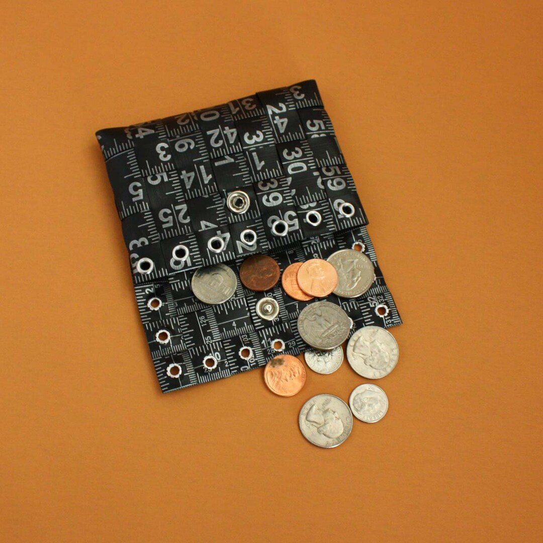 Tape Measure Coin Pouch in Black - Coin Purse or Wallet Created With ...