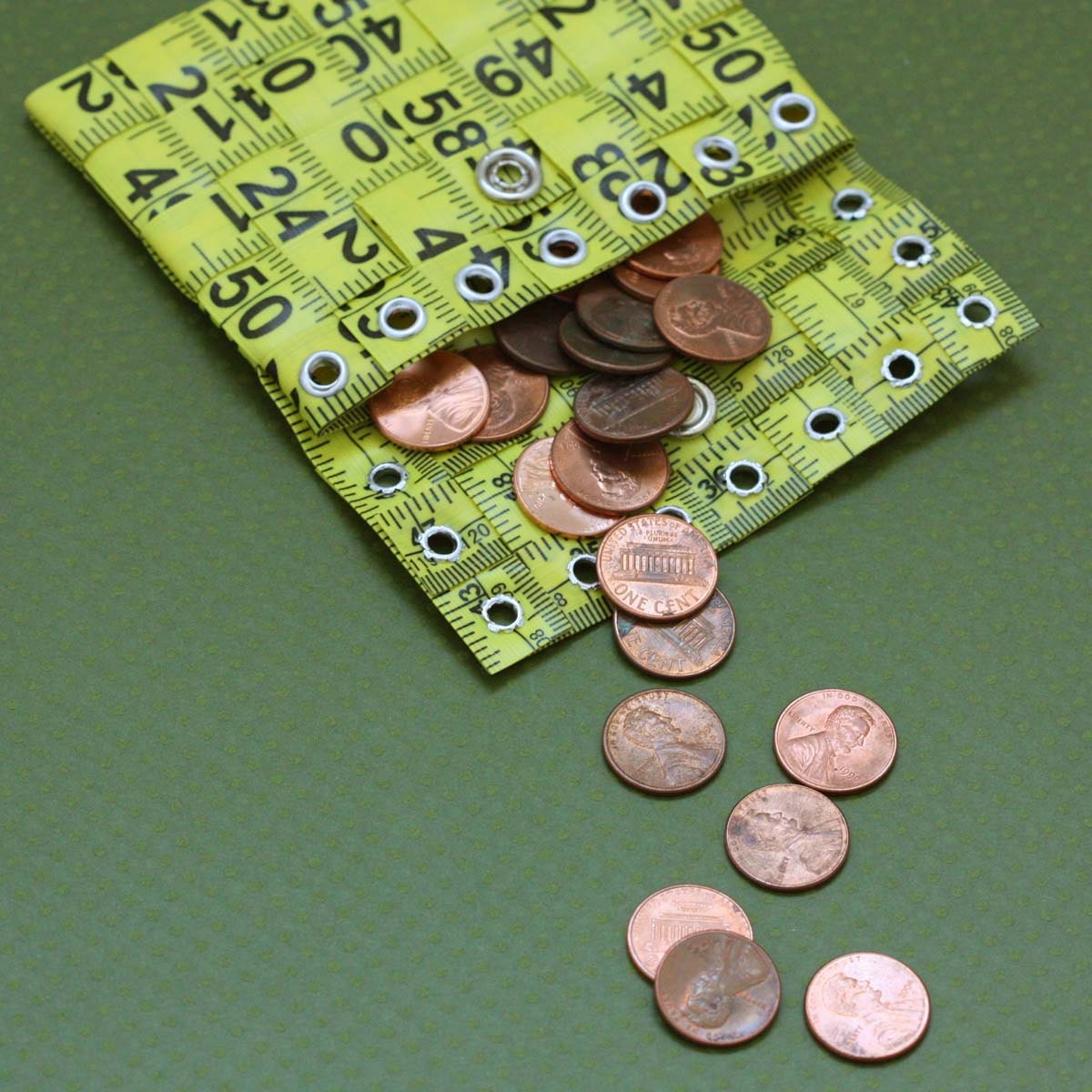 Tape Measure Coin Pouch in Bright Yellow Coin Purse or Wallet Created ...
