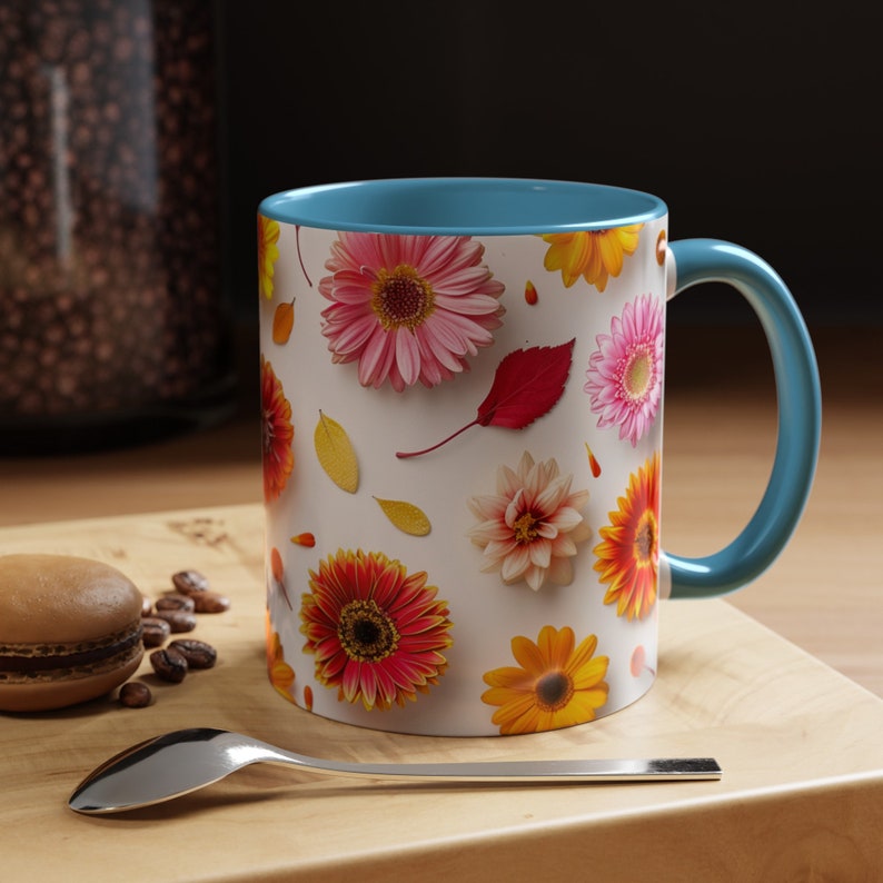 Pressed Flowers Mug, Boho Wildflowers Cottagecore Coffee Mug, Flower ...