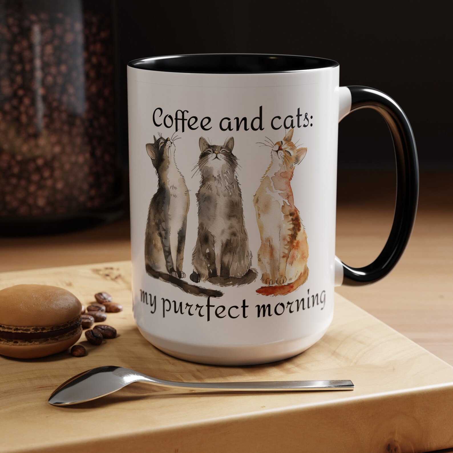 Cute Cat Coffee Mug coffee and Cats: My Purrfect Morning Funny Mug ...