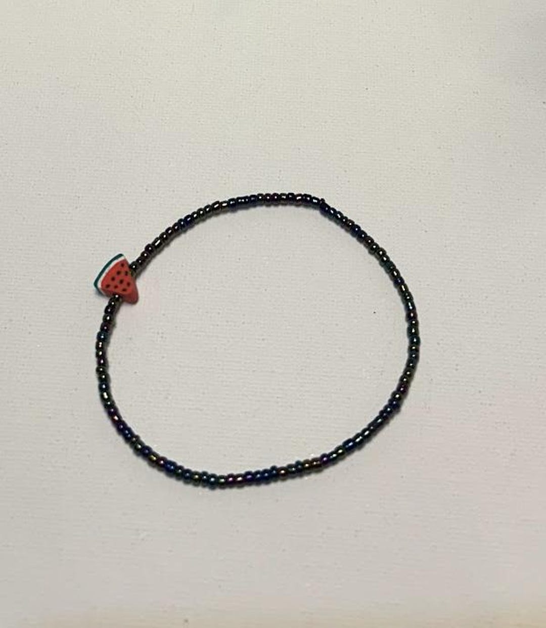 Jenin Bracelet Iridescent Seed Bead Bracelet Watermelon Charm Jewelry ...