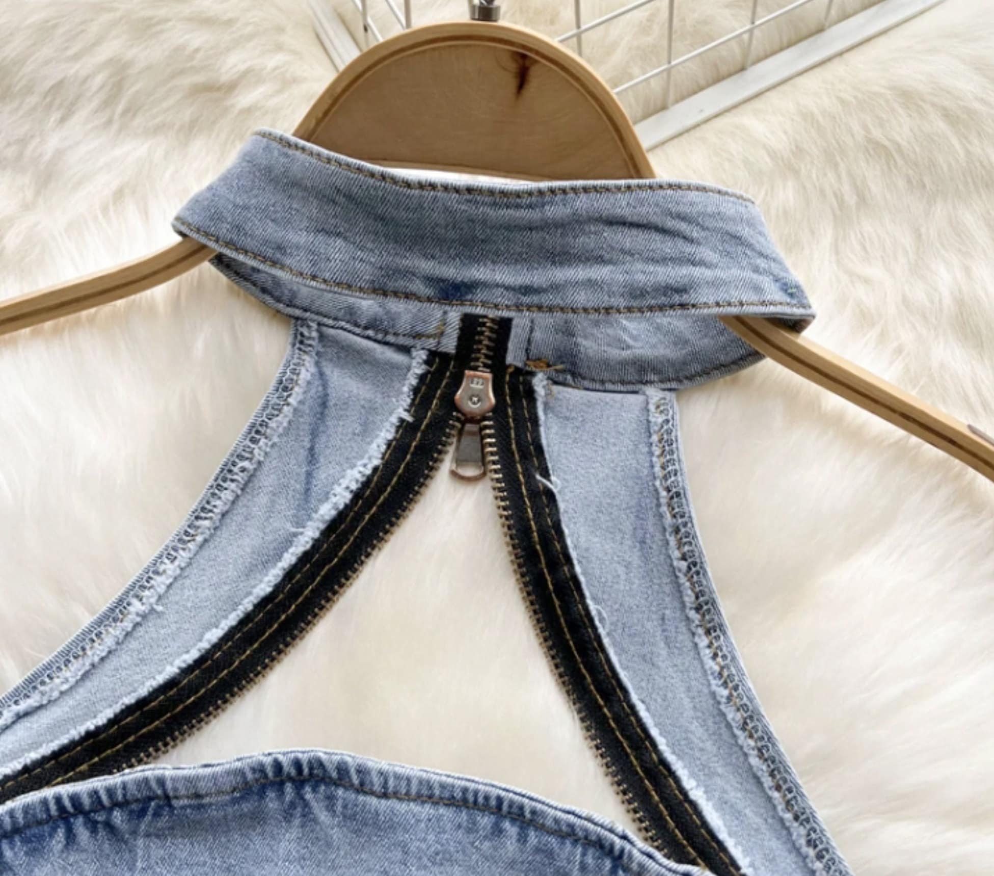 Denim Halter Top Mini Skirt Set - Etsy