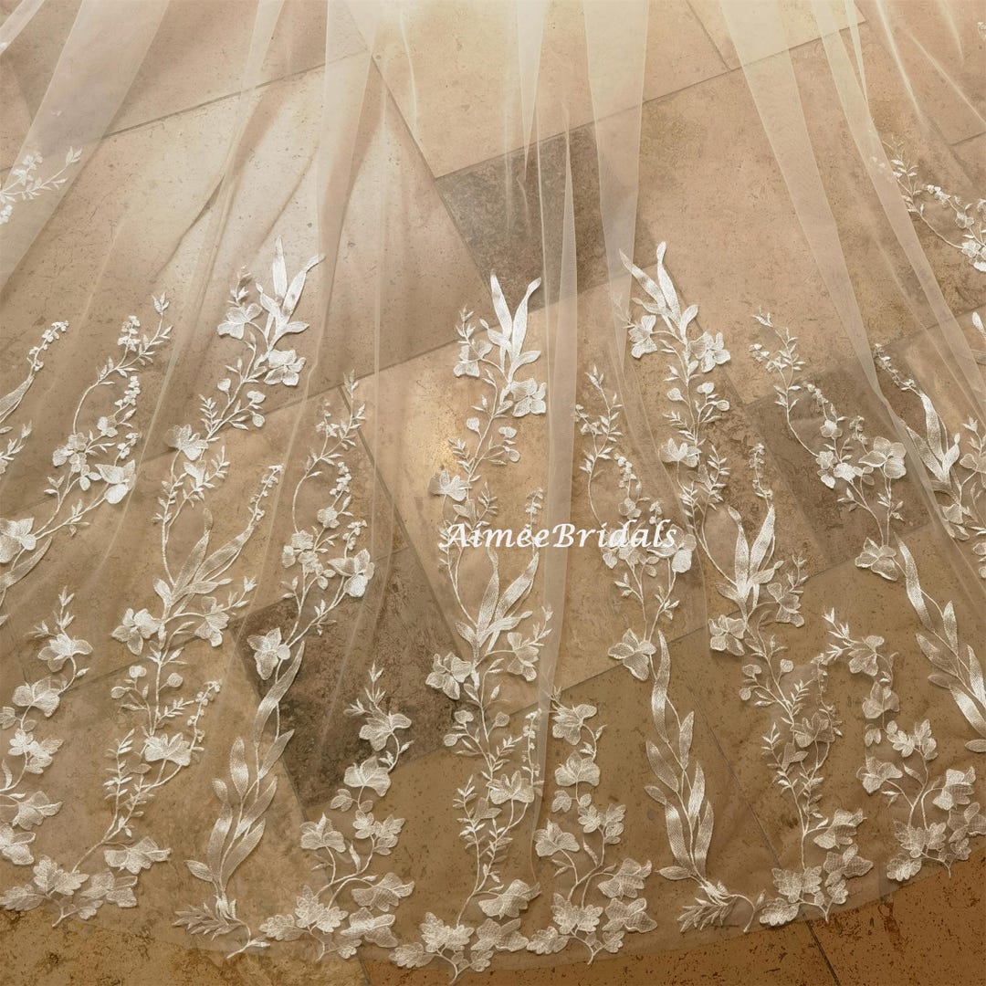 Simple Lace Detachable Train, Dreamy Bridal Overskirt, Dreamy Lace Trim ...
