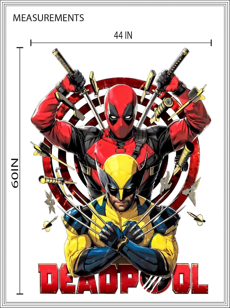 Peel and Stick Deadpool Wall Decal Wolverine Wall Sticker for Study ...
