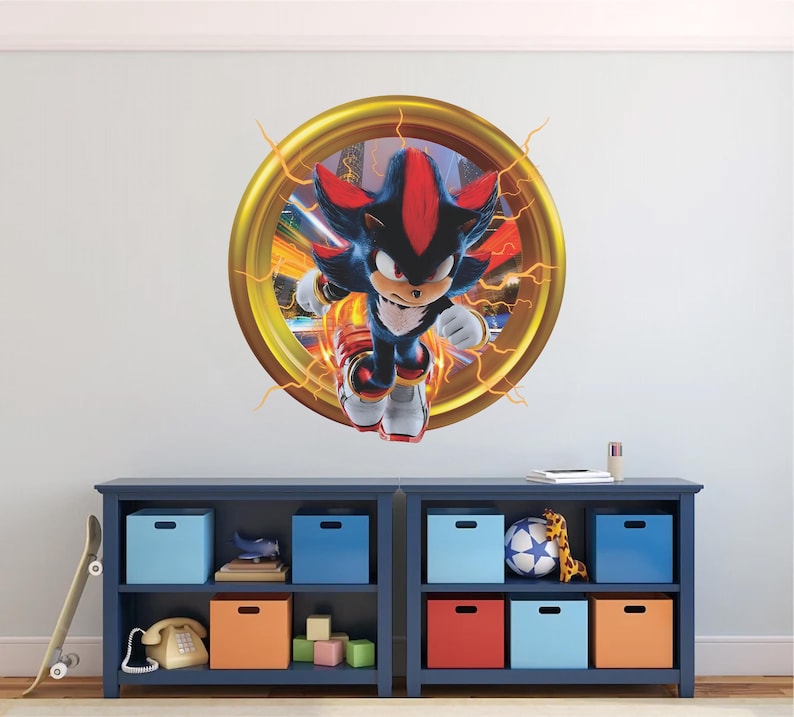 Peel and Stick Sonic the Hedgehog Wall Decal Shadow the Hedgehog Wall ...