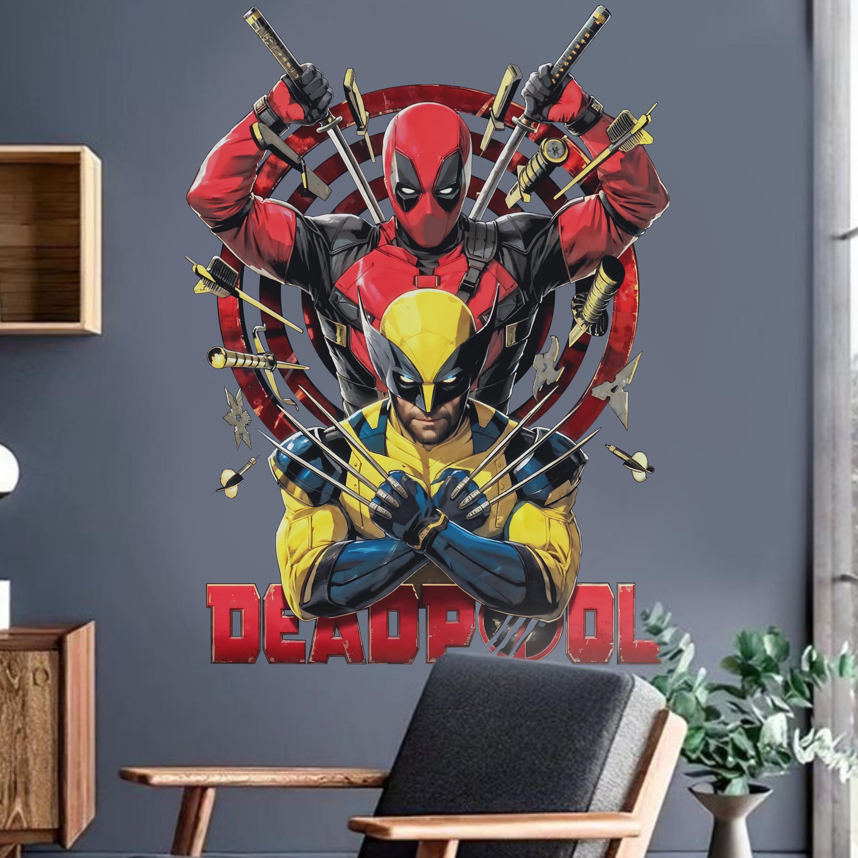 Peel and Stick Deadpool Wall Decal Wolverine Wall Sticker for Study ...