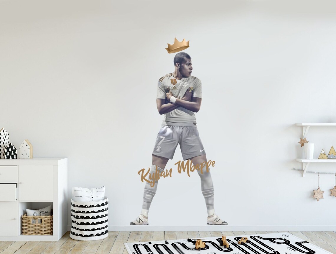 Peel and Stick Kylian Mbappe Wall Decal Mbappe Wall Art Football Wall ...