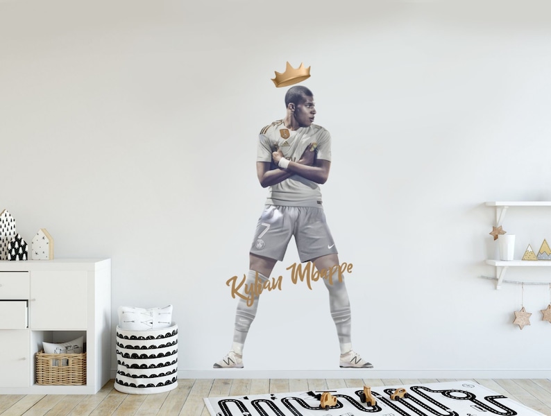 Peel and Stick Kylian Mbappe Wall Decal Mbappe Wall Art Football Wall ...