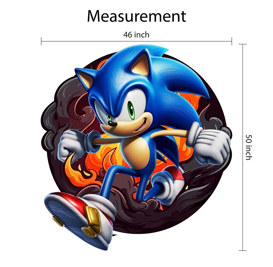 Removable Vinyl Super Sonic Wall Decal Sonic the Hedgehog Wall Art ...