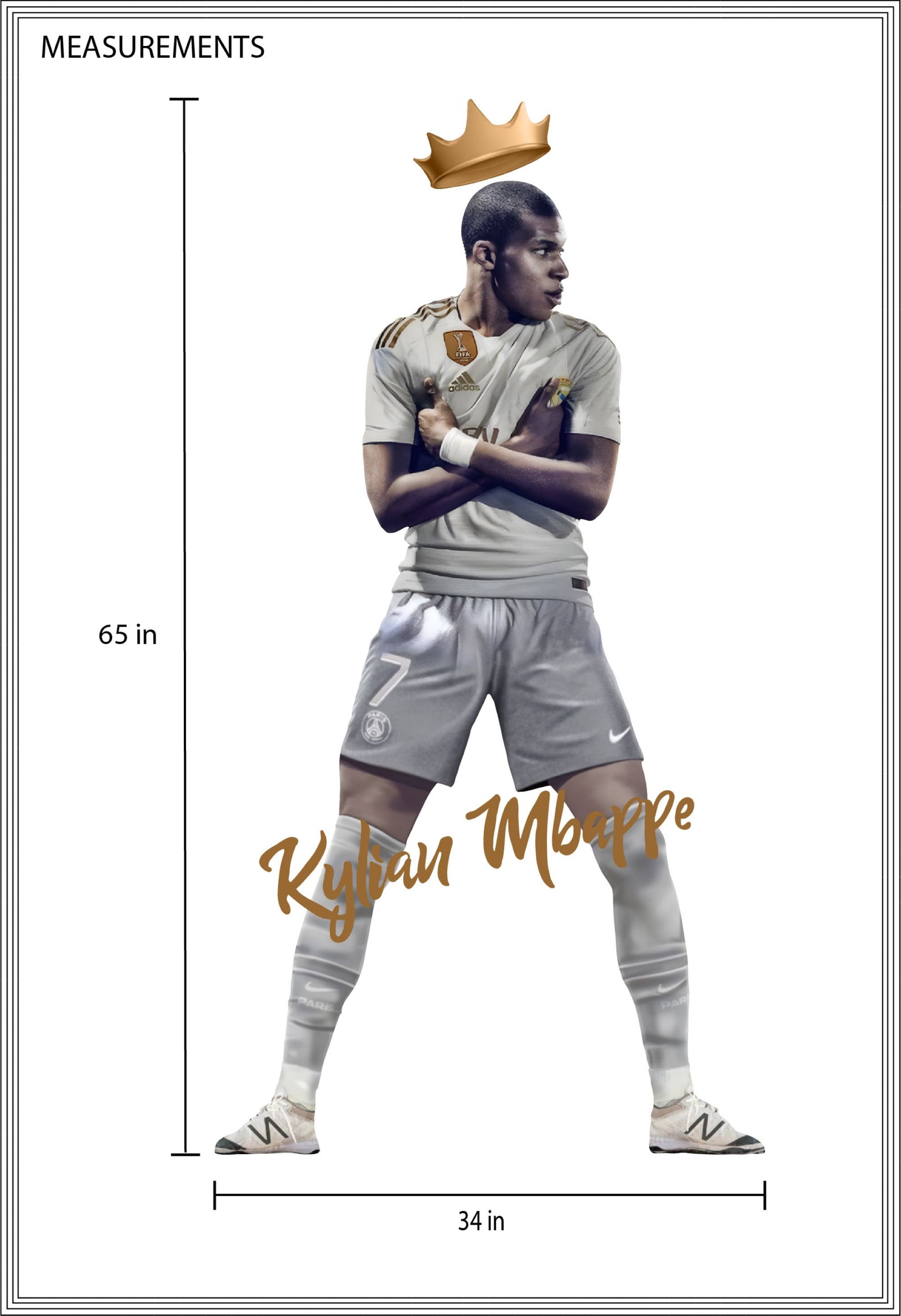 Peel and Stick Kylian Mbappe Wall Decal Mbappe Wall Art Football Wall ...