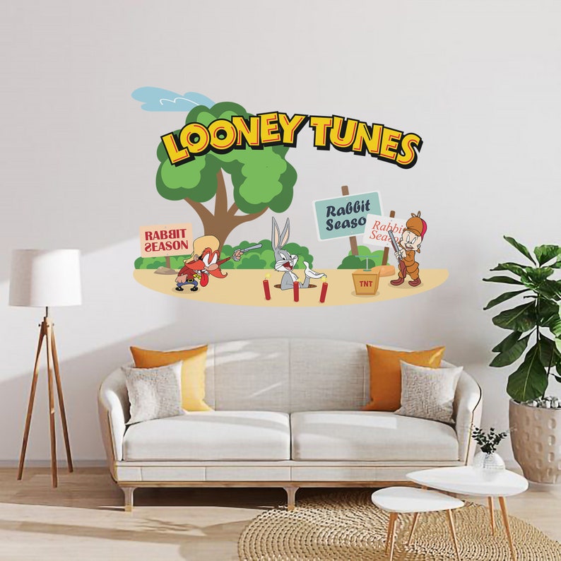 Looney Tunes Wall Decal: Road Runner & Wile E. Coyote, Removable ...