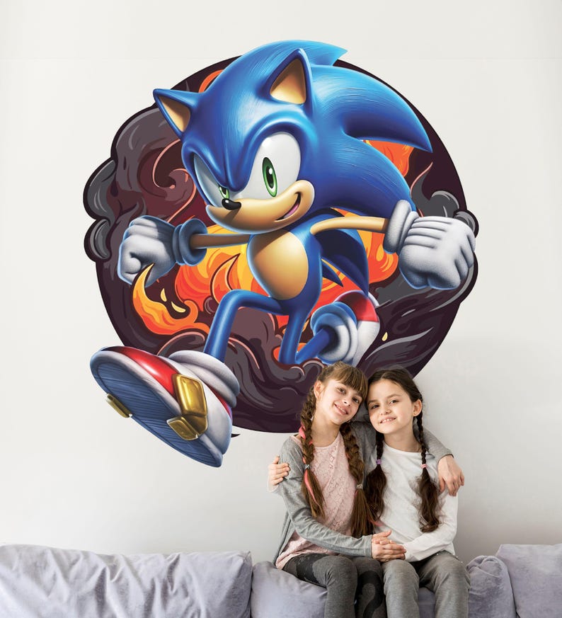 Peel and Stick Super Sonic Wall Decal Sonic the Hedgehog Wall Art ...