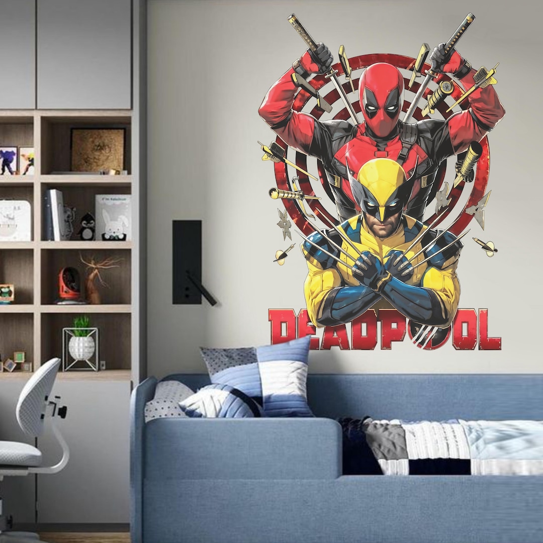 Deadpool & Wolverine Peel and Stick Wall Decal, Boy Room Decor - Etsy