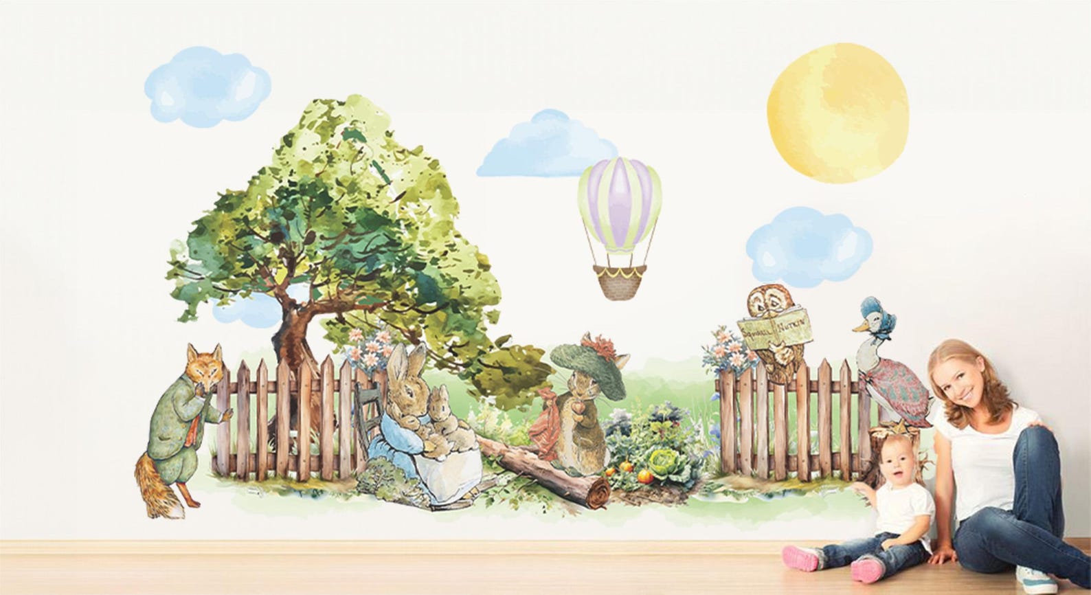 Removable Vinyl Rabbit Wall Decal Peter Wall Sticker for Kid Room Decor ...