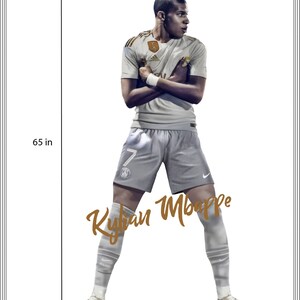Removable Vinyl Kylian Mbappe Wall Decal Soccer Wall Art Football Decal ...
