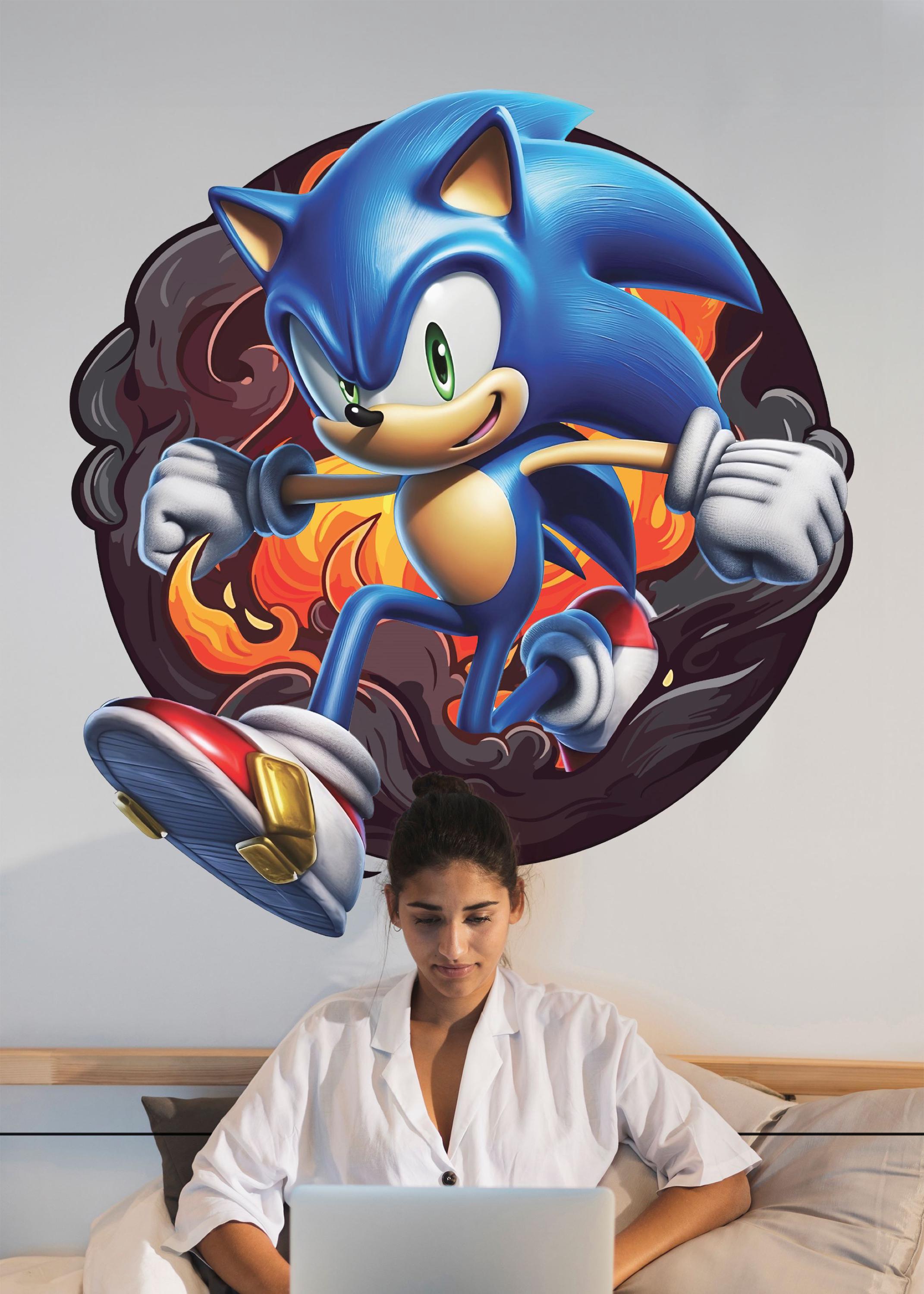 Removable Vinyl Super Sonic Wall Decal Sonic the Hedgehog Wall Art ...