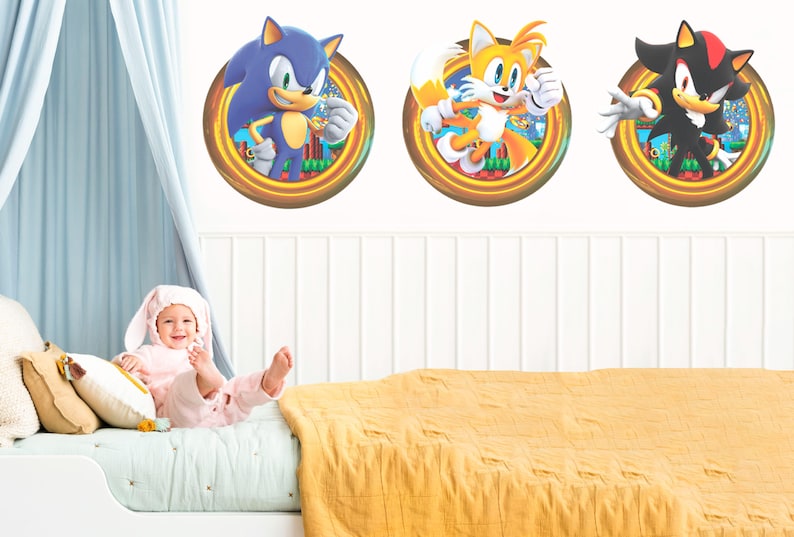 Super Sonic Wall Decal Sonic the Hedgehog Wall Art Nintendo Wall ...