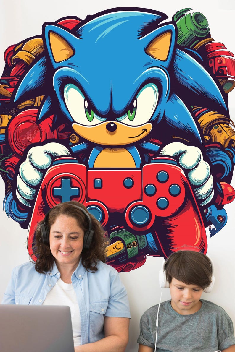 Peel and Stick Super Sonic Wall Decal Sonic the Hedgehog Wall Art ...