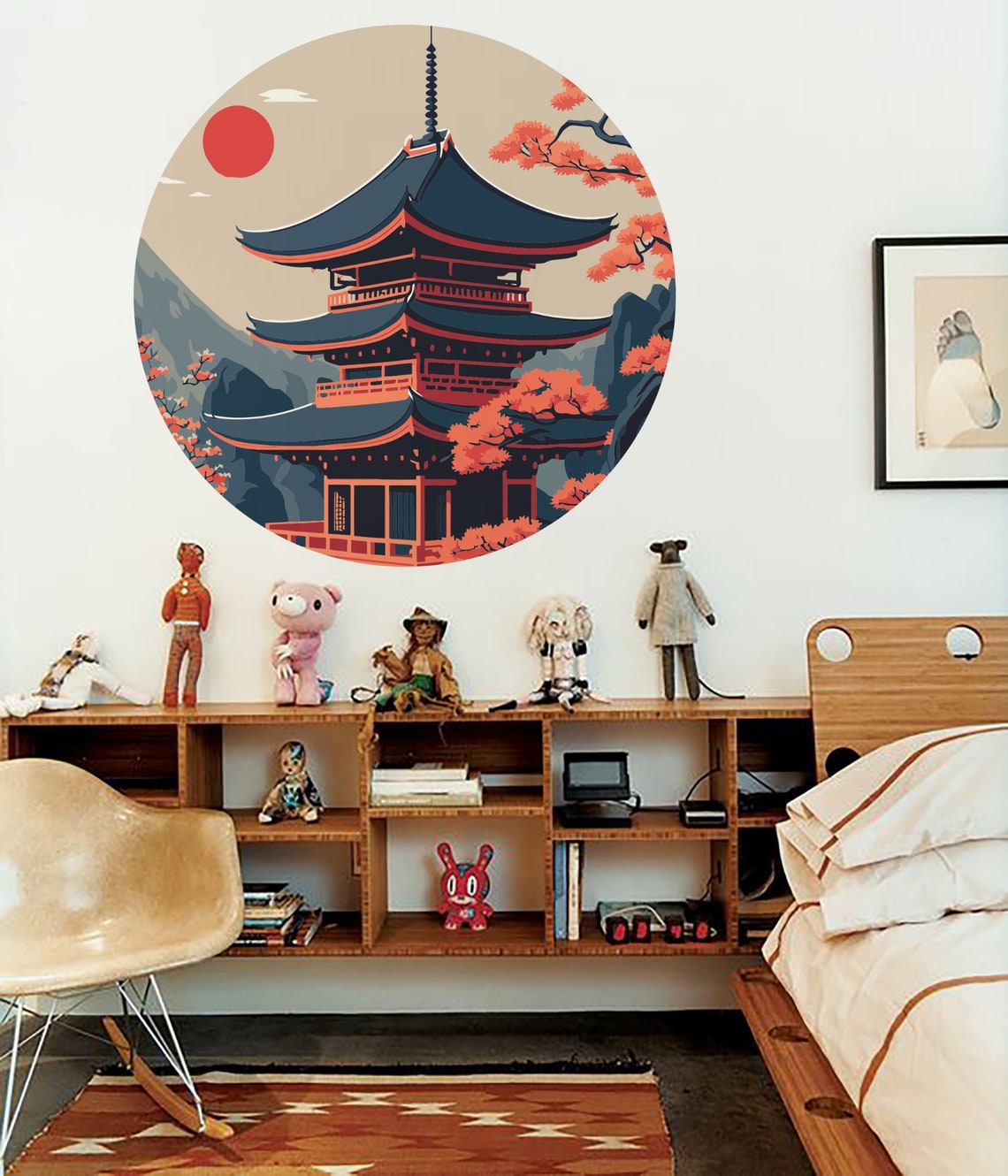 Peel and Stick Japanese Temple Wall Decal Boho Decal Kyoto Temple Wall ...