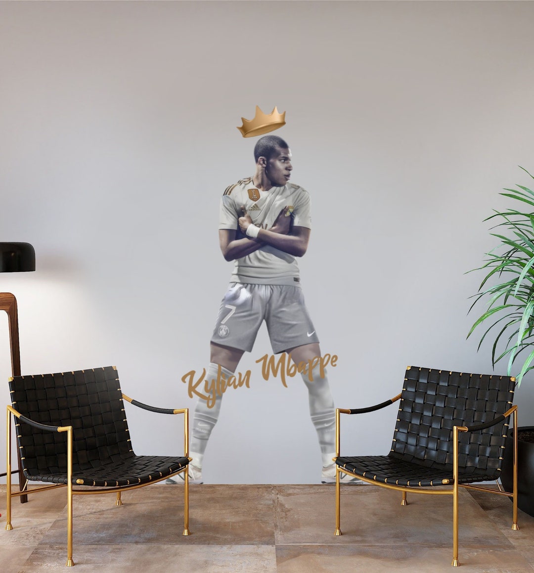 Peel and Stick Kylian Mbappe Wall Decal Mbappe Wall Art Football Wall ...