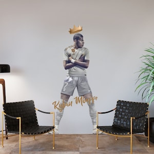 Peel and Stick Kylian Mbappe Wall Decal Mbappe Wall Art Football Wall ...