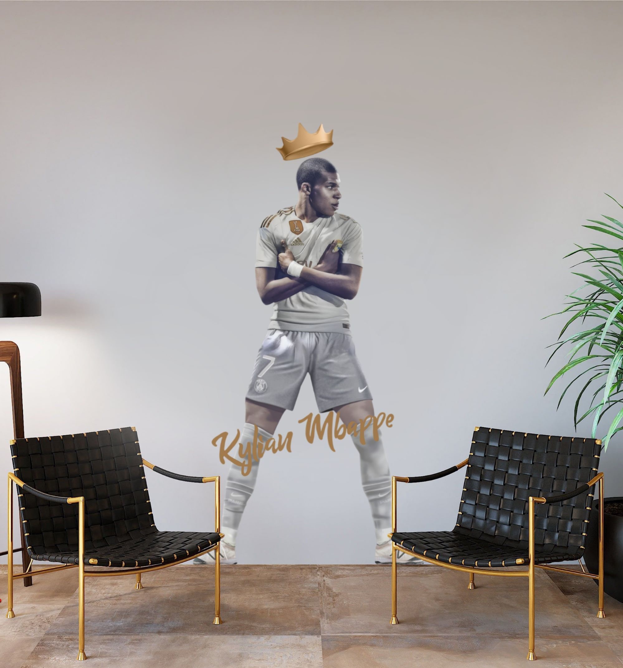 Peel and Stick Kylian Mbappe Wall Decal Mbappe Wall Art Football Wall ...
