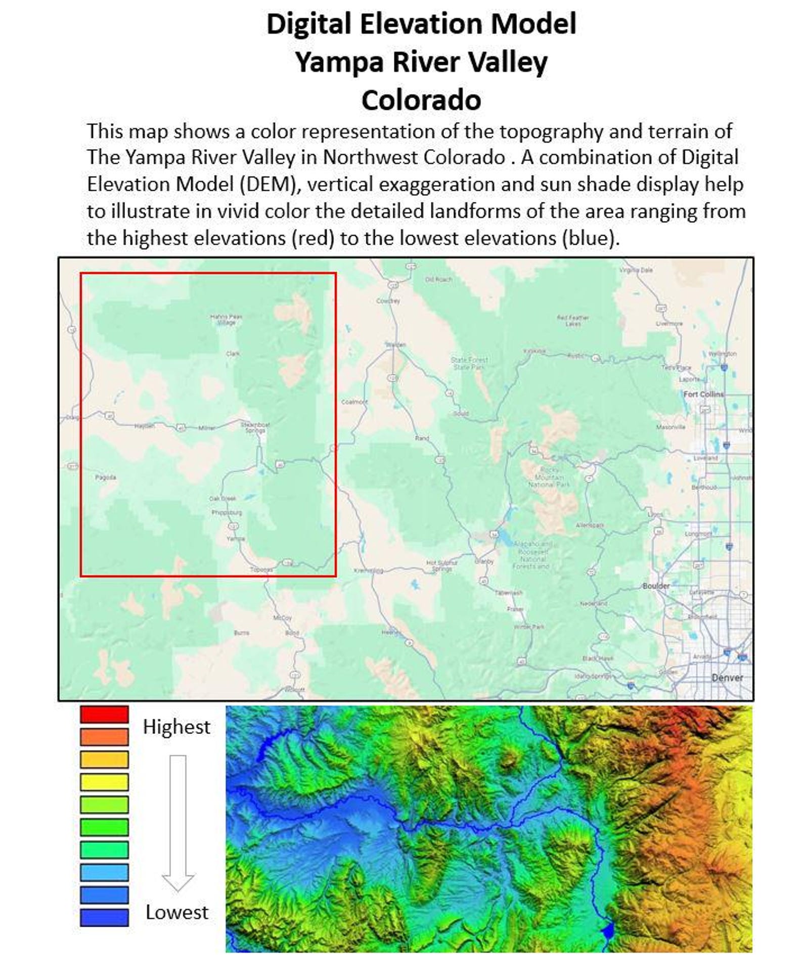 Yampa Valley Colorado Topographic Wall Art | Colorado Mountain ...