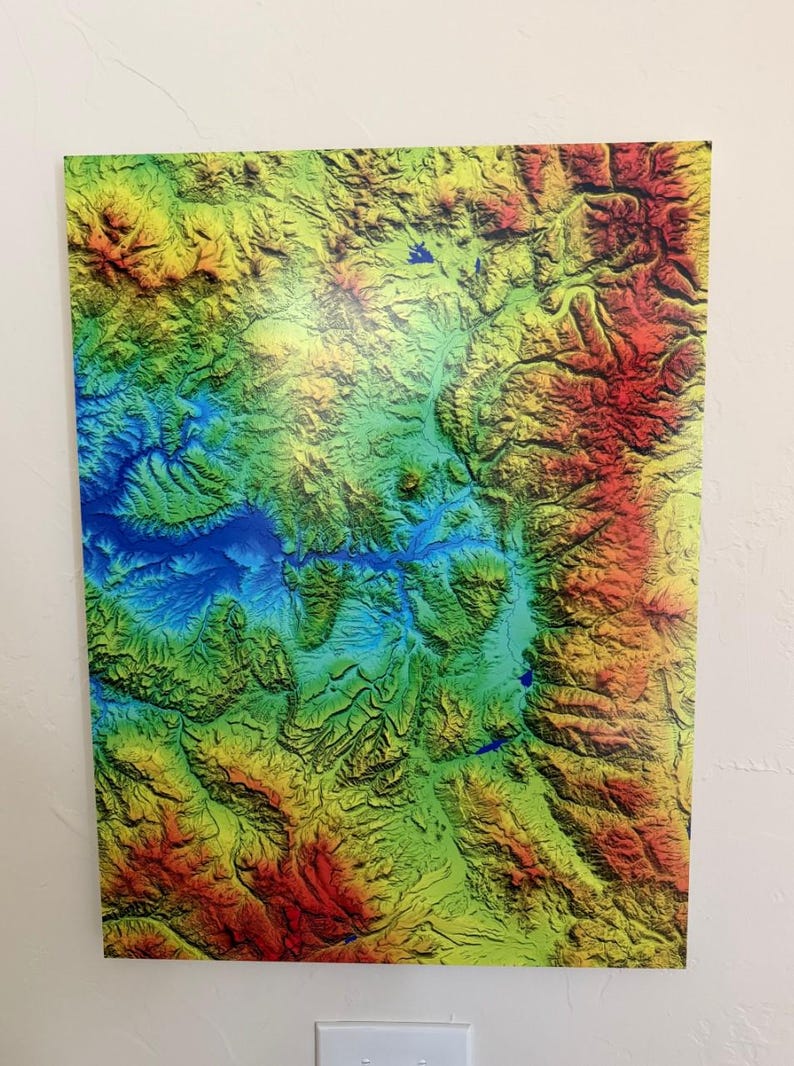 Yampa Valley Colorado Topographic Wall Art | Colorado Mountain ...