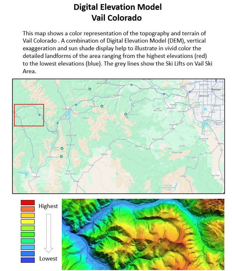 Vail Colorado Topography Wall Art - Etsy
