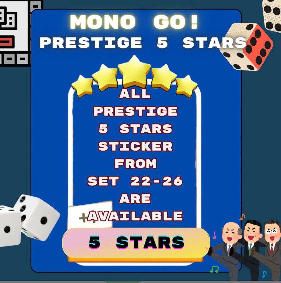 Monopoly Go Prestige 5 Star Cards/stickers/ All Available - Etsy
