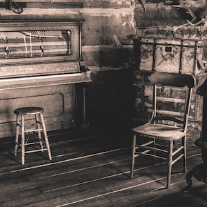 Old West Music Room Photo Print, Colorado Photography, Piano and Wood ...