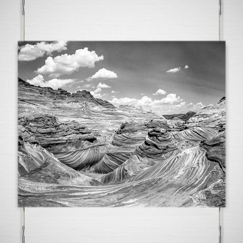 The Wave Black and White Photography Arizona Utah Large - Etsy