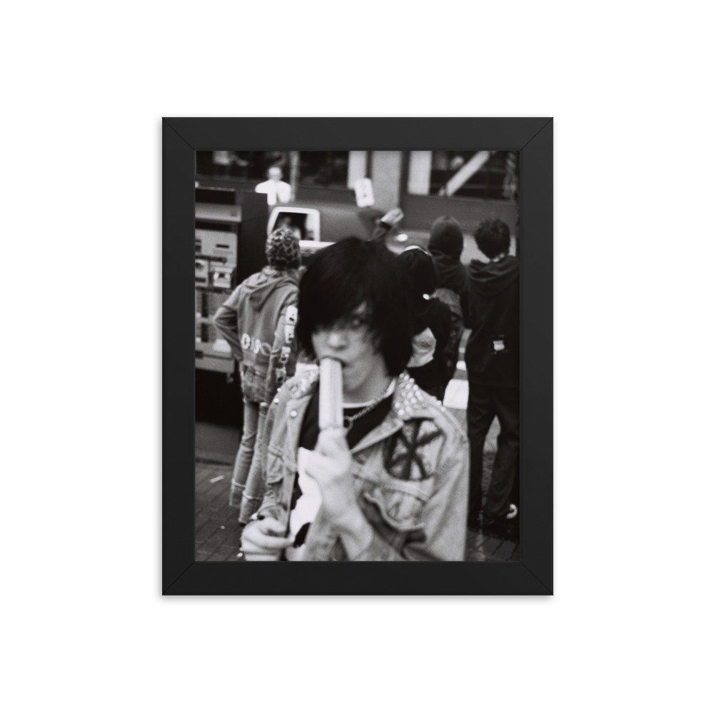 Punk Rock Kid Framed Art Print, Portland Oregon, Modern Wall Art, Black ...