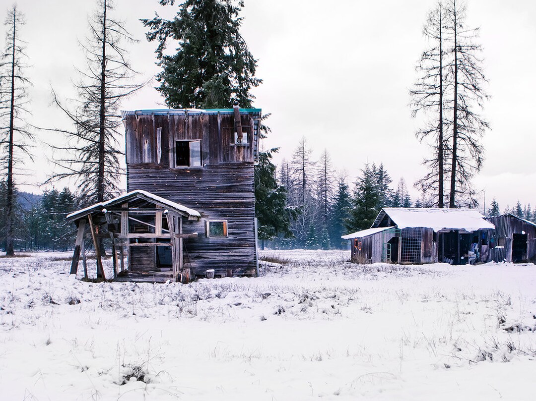 Winter Homestead Photography Print, Rustic Farmhouse Wall Art - Etsy