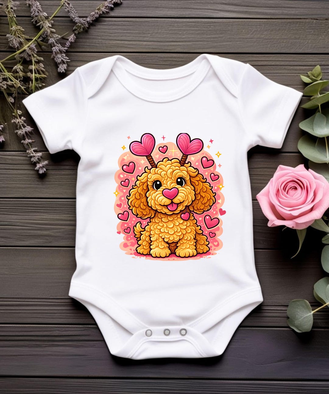 Valentine Puppy PNG | Heart Antenna Dog Clipart (digital Download - Etsy