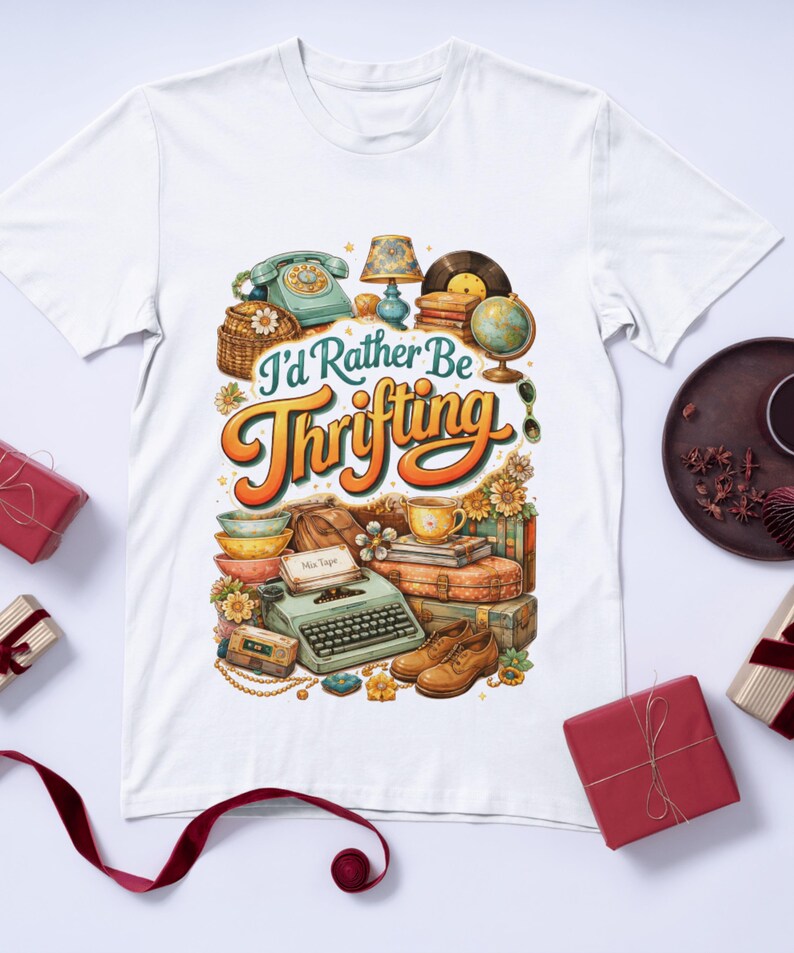 Retro Thrifting PNG | Vintage Thrift Store Graphic | Secondhand Shirt ...