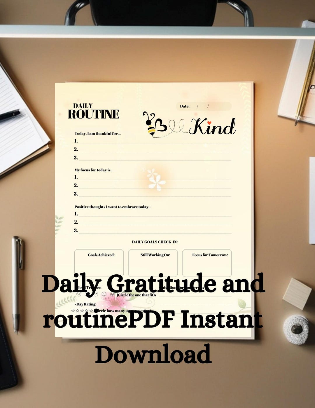 Daily Routine Planner Printable | Self Care Journal | Minimalist US ...