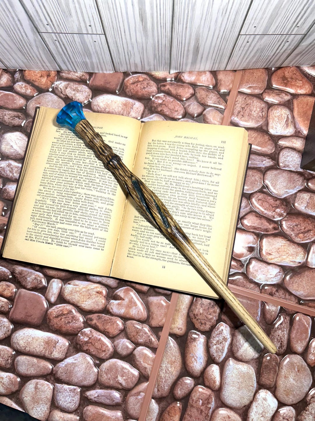 Burnt Ash Wizard Wand 13.25 Inches. White Ash Wooden Wand With Faux ...