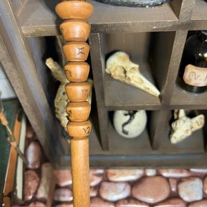 The Zodiac Wizard Wand 13 Inches Poplar Wood Witches Wand Astrological ...