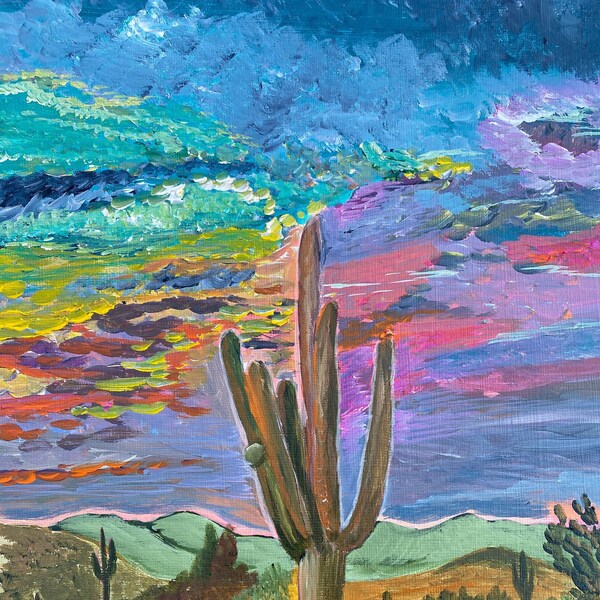Saguaro Painting - Etsy