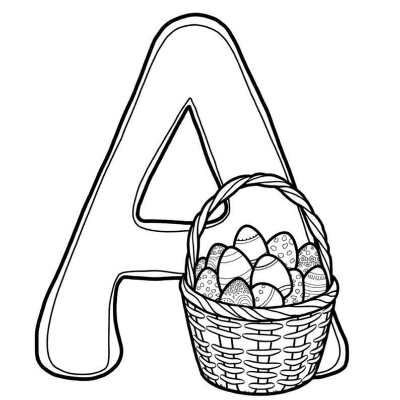 Easter Alphabet Colouring Book Printable | A-Z Learning Activity Pages ...
