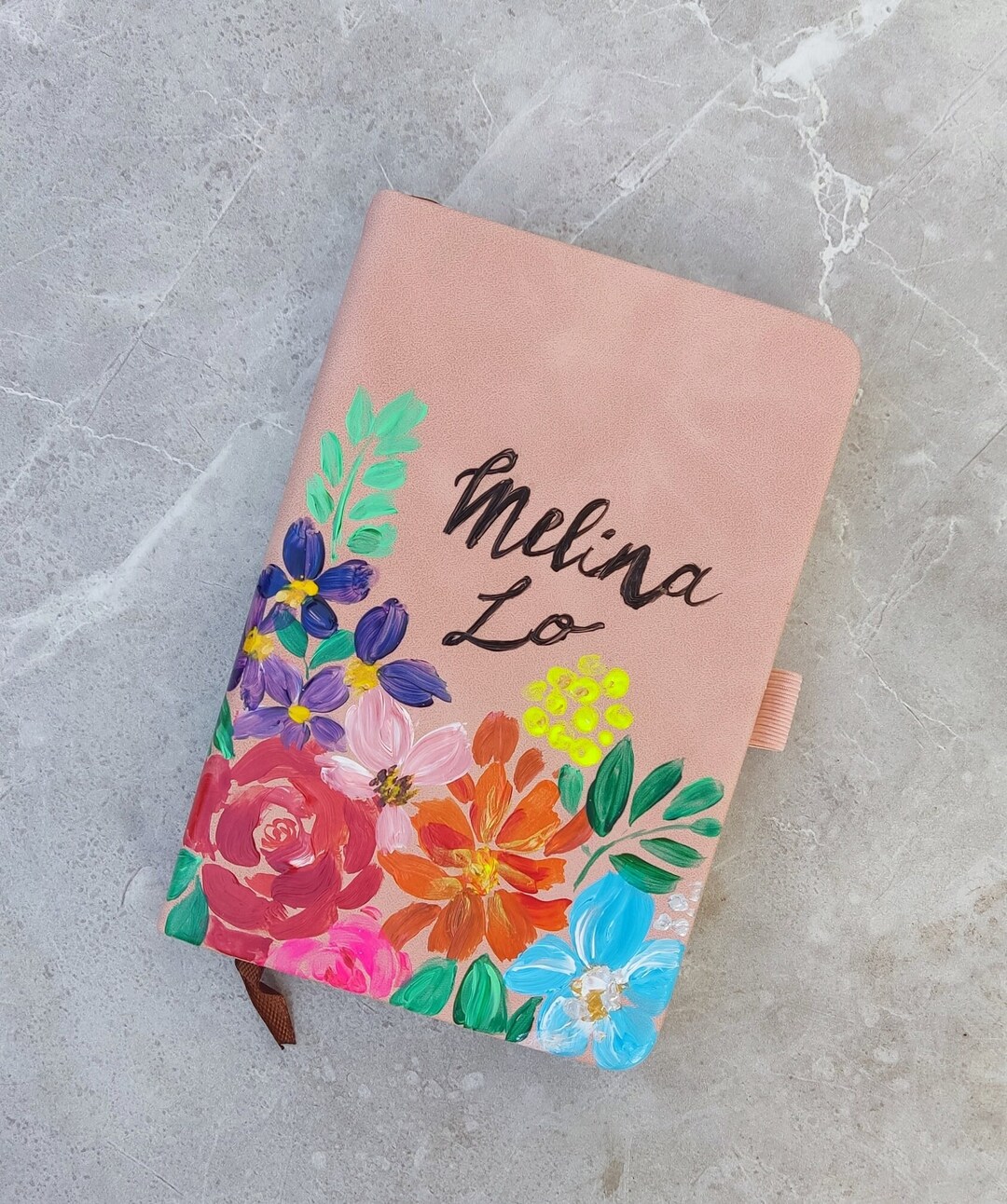 Hand Painted Notebook, Bridesmaid Gift, Handmade Gift, Gift for ...