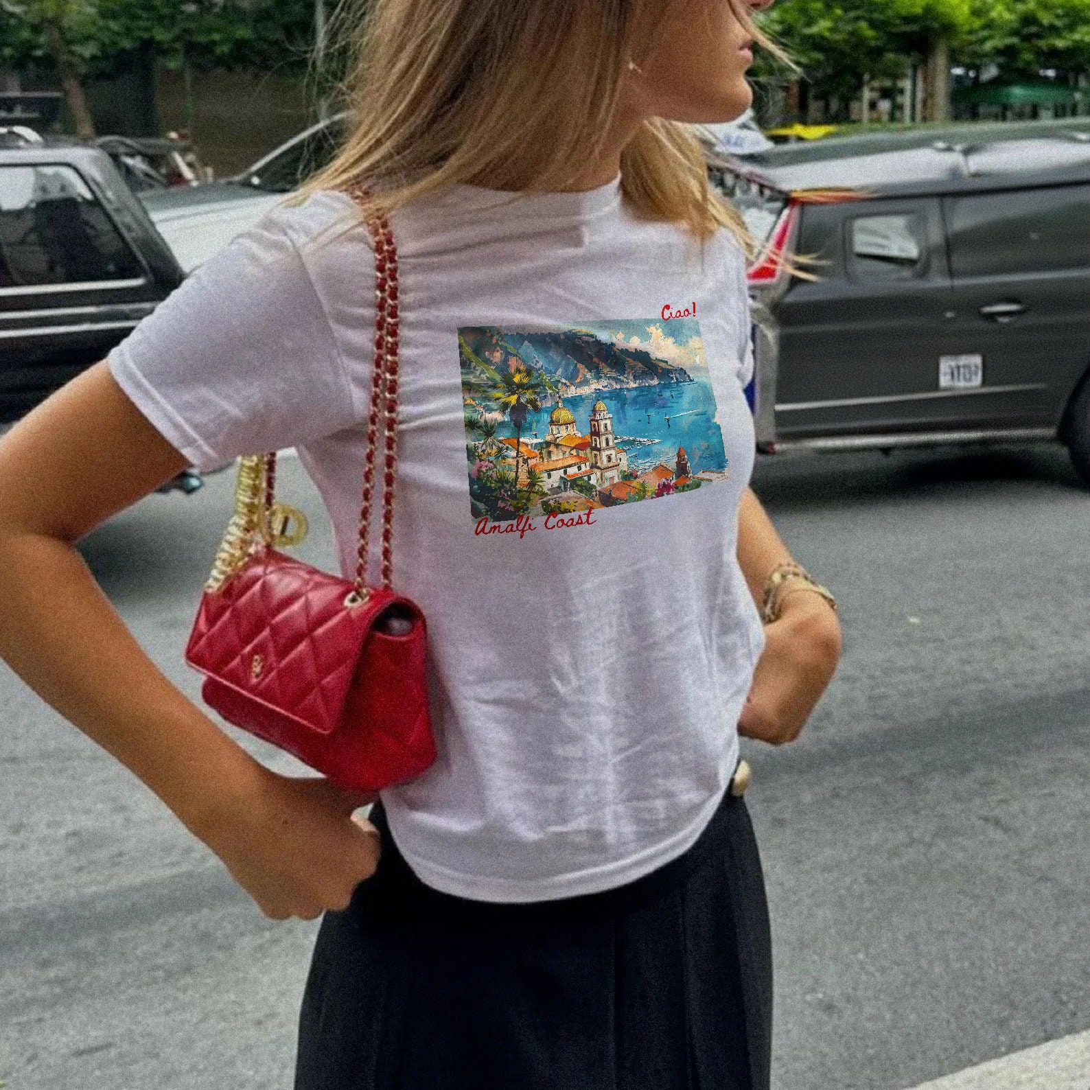 Vintage Amalfi Coast Postcard Baby Tee: Trendy Italian Summer Y2K Crop ...