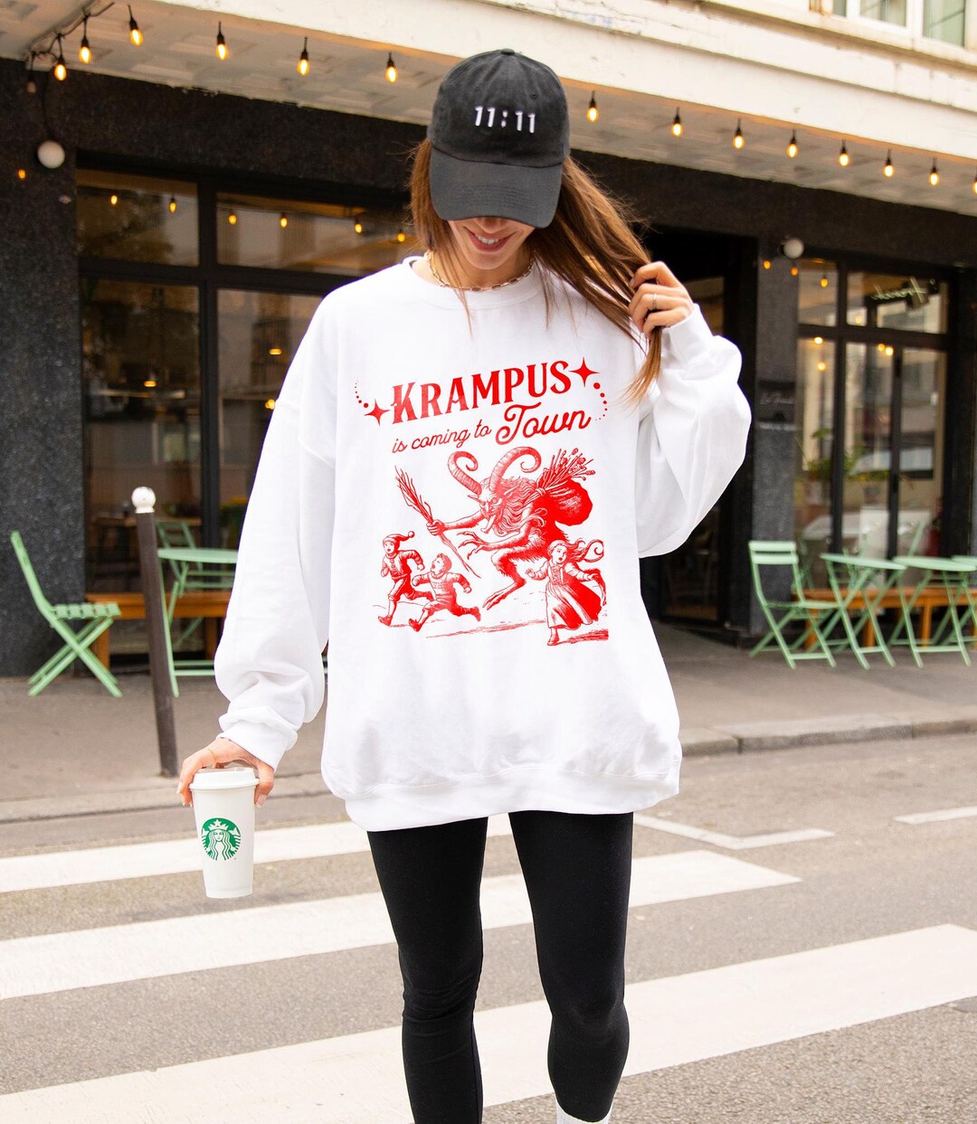 Krampus Christmas Sweatshirt | Dark Holiday Humor Pullover - Etsy