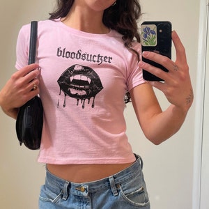 Bloodsucker Y2K Baby Tee | Vampire Baby Tee, Halloween Tshirt, Y2k ...