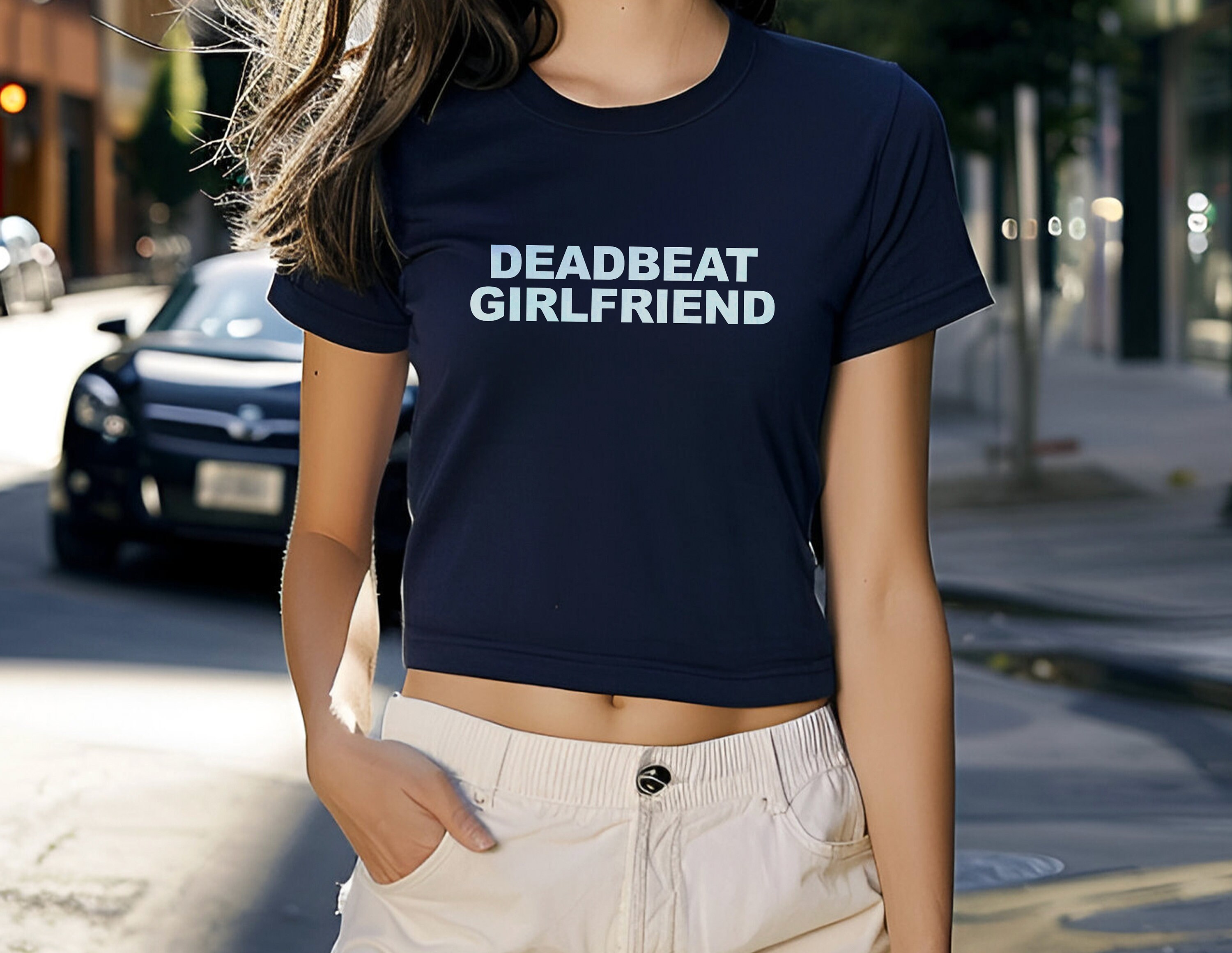 Deadbeat Girlfriend Baby Tee Y2k Baby Tee, 90s Inspired Graphic Tee ...