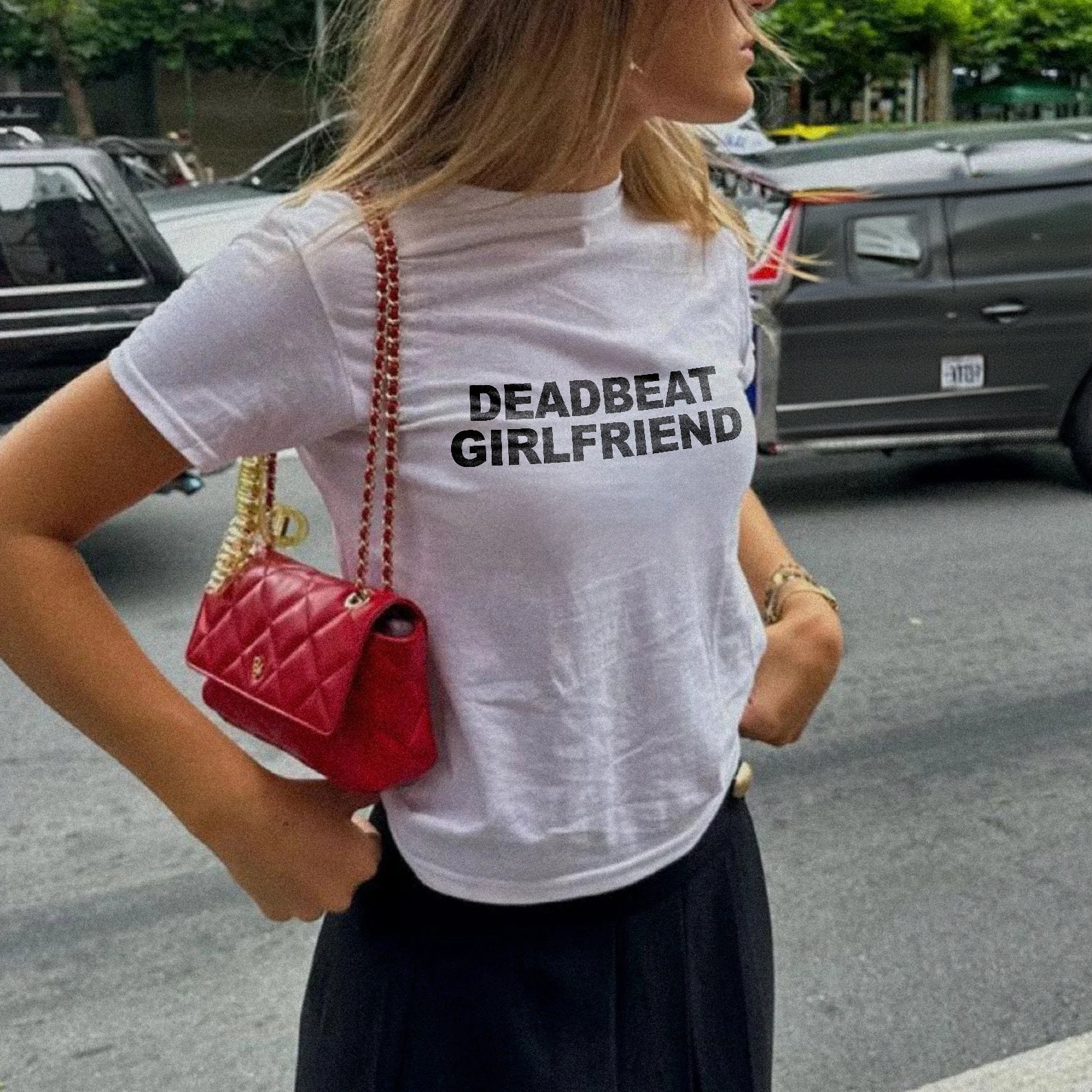 Deadbeat Girlfriend Baby Tee Y2k Baby Tee, 90s Inspired Graphic Tee ...